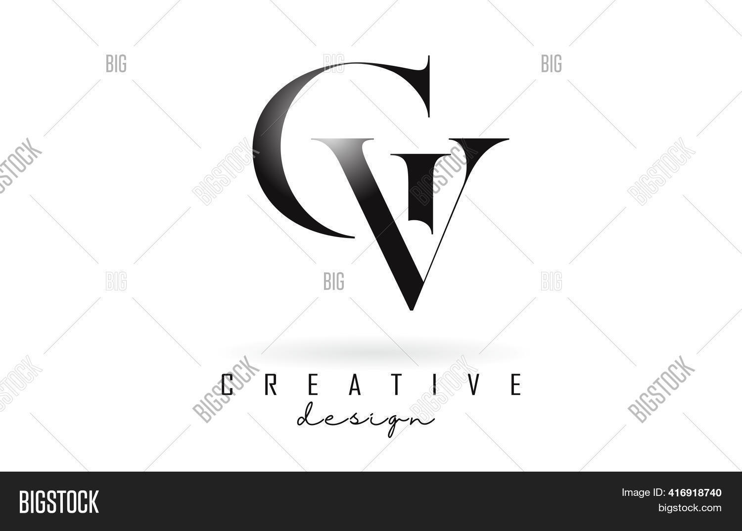 Cv C V Letter Design Vector & Photo (Free Trial) | Bigstock