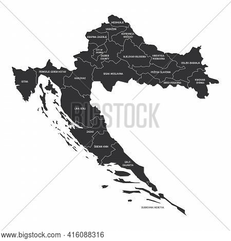 Gray Political Map Vector & Photo (Free Trial) | Bigstock