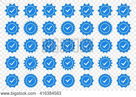Set Blue Check Mark Vector & Photo (Free Trial) | Bigstock