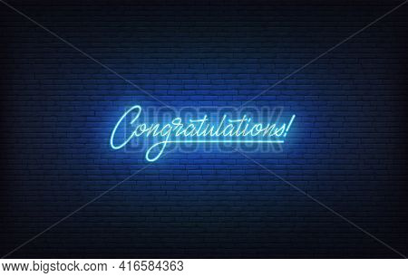 Congratulations Neon Vector & Photo (Free Trial) | Bigstock