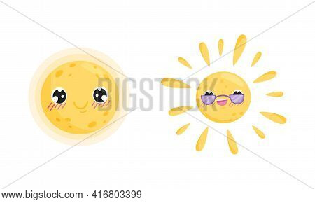 Cartoon Sun Wearing Vector & Photo (Free Trial) | Bigstock