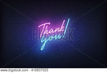 Thank You Neon Sign. Vector & Photo (Free Trial) | Bigstock