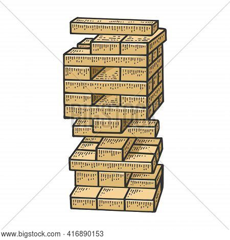 Wooden Block Tower Vector & Photo (Free Trial) | Bigstock