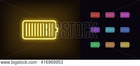 Neon Battery Icon. Vector & Photo (Free Trial) | Bigstock