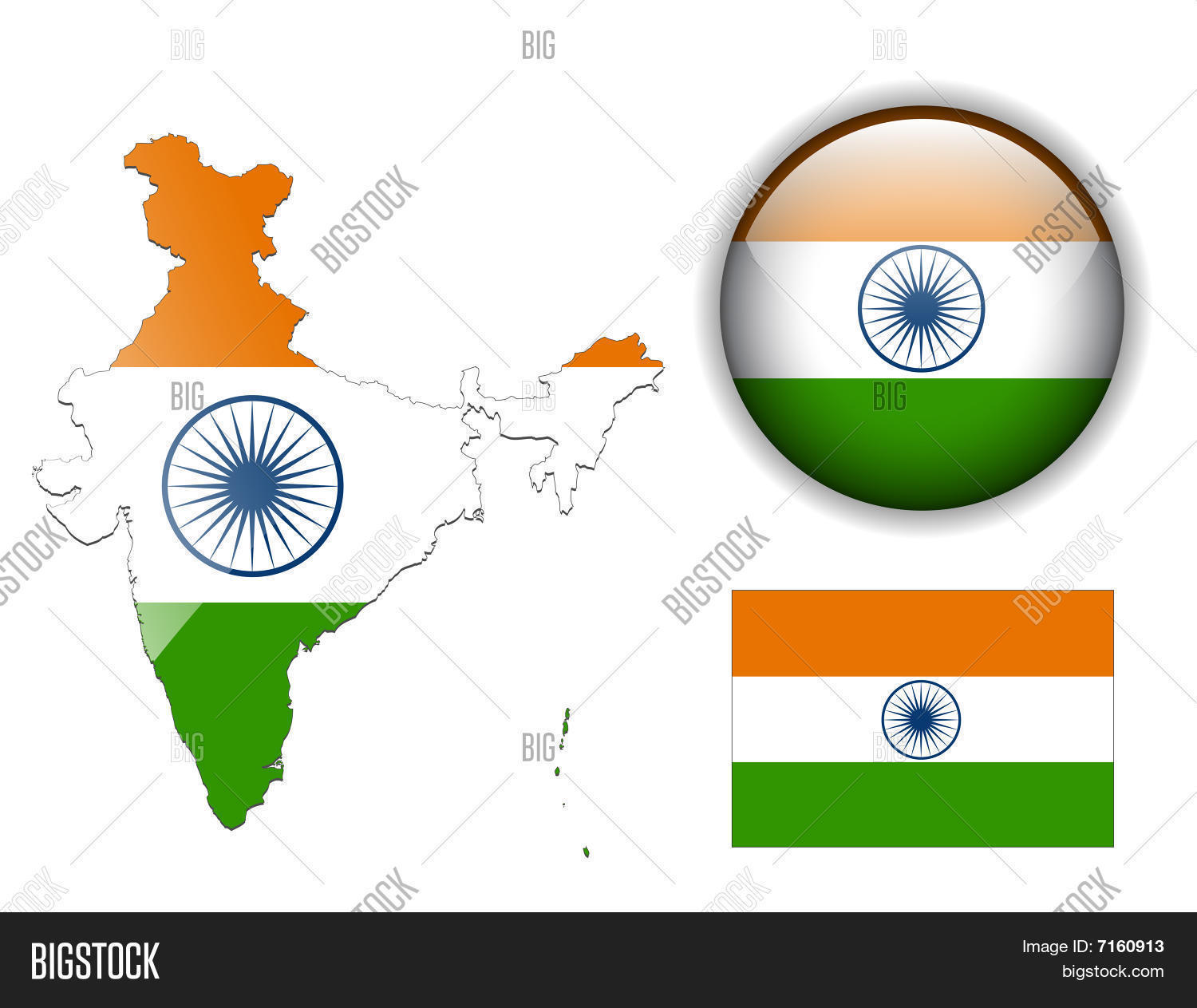 India Flag, Map Vector & Photo (Free Trial) | Bigstock