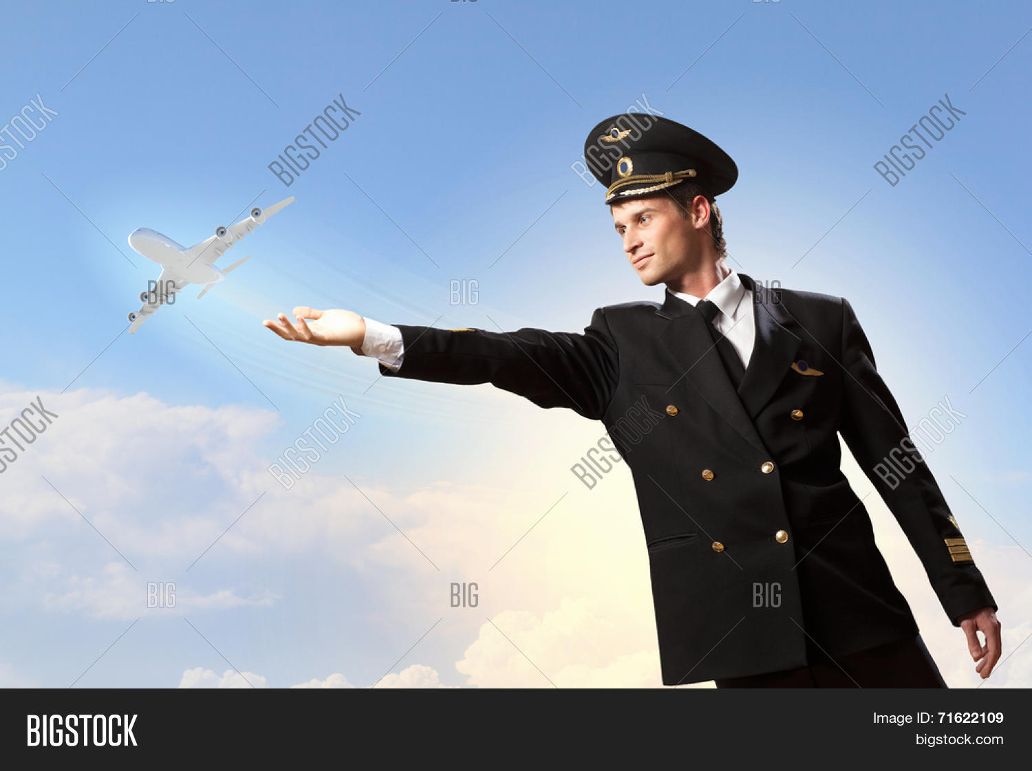 Image Pilot Touching Image & Photo (Free Trial) | Bigstock