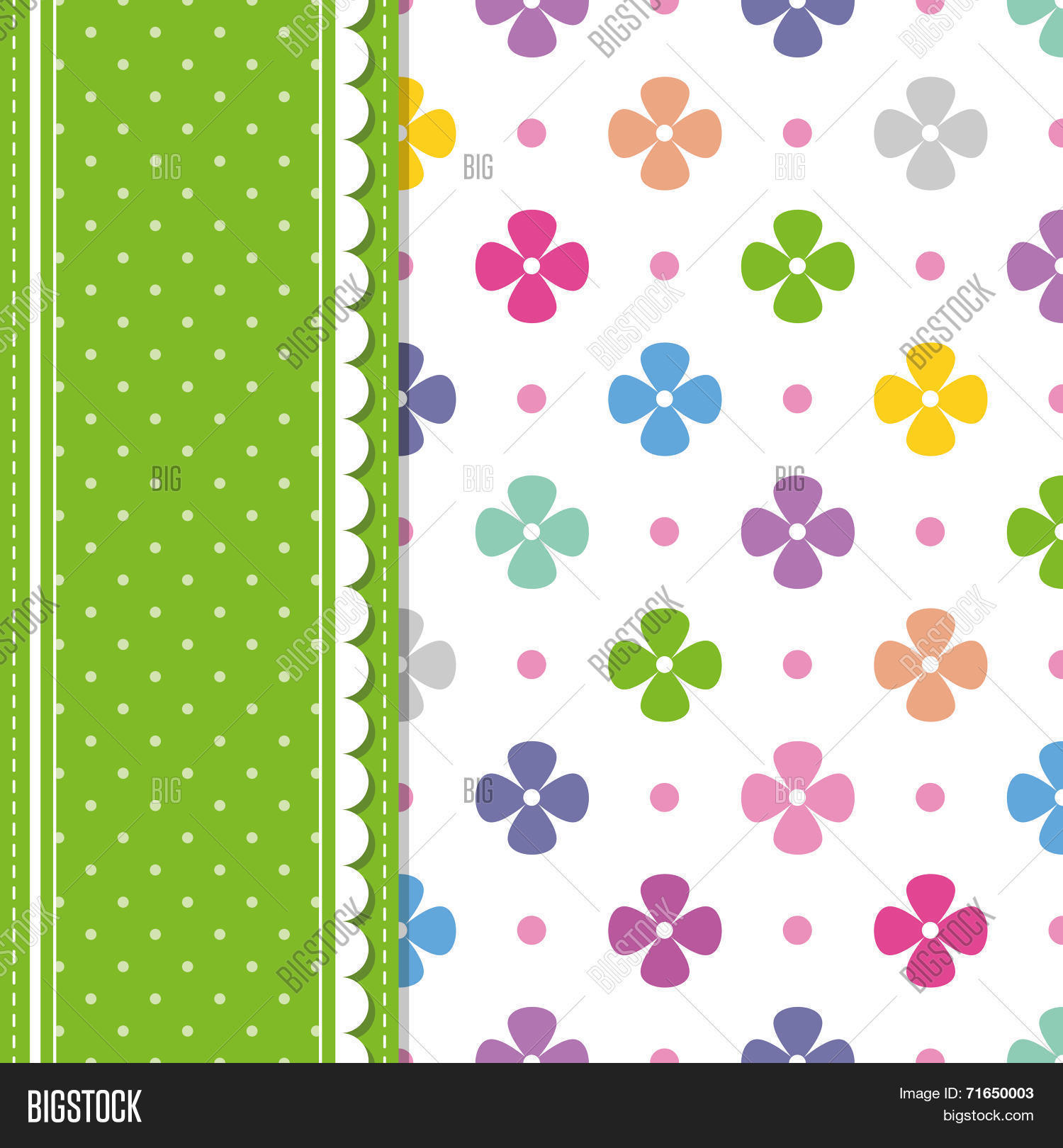 Flowers Polka Dot Vector & Photo (Free Trial) | Bigstock