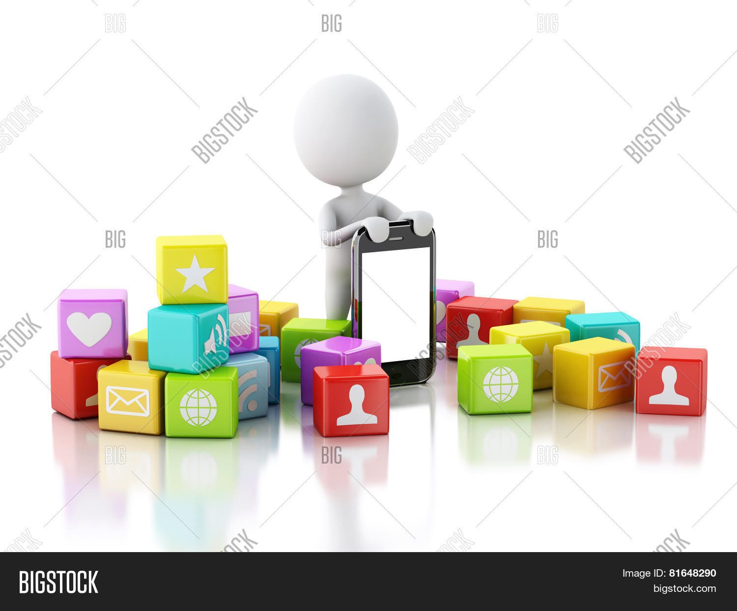 3d People Mobile Phone Image & Photo (Free Trial) | Bigstock