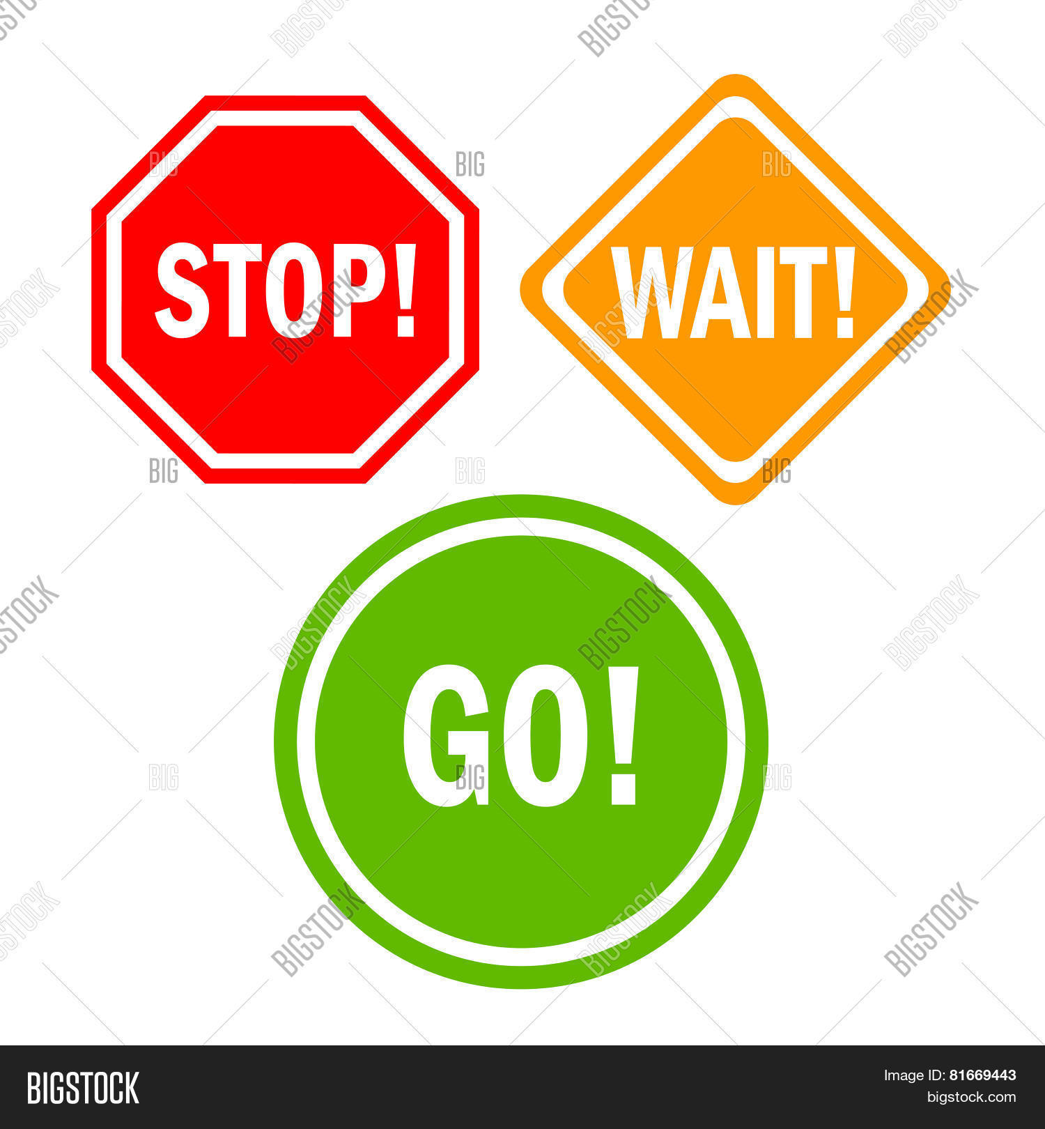 Stop Wait Go Signs Vector & Photo (Free Trial) | Bigstock