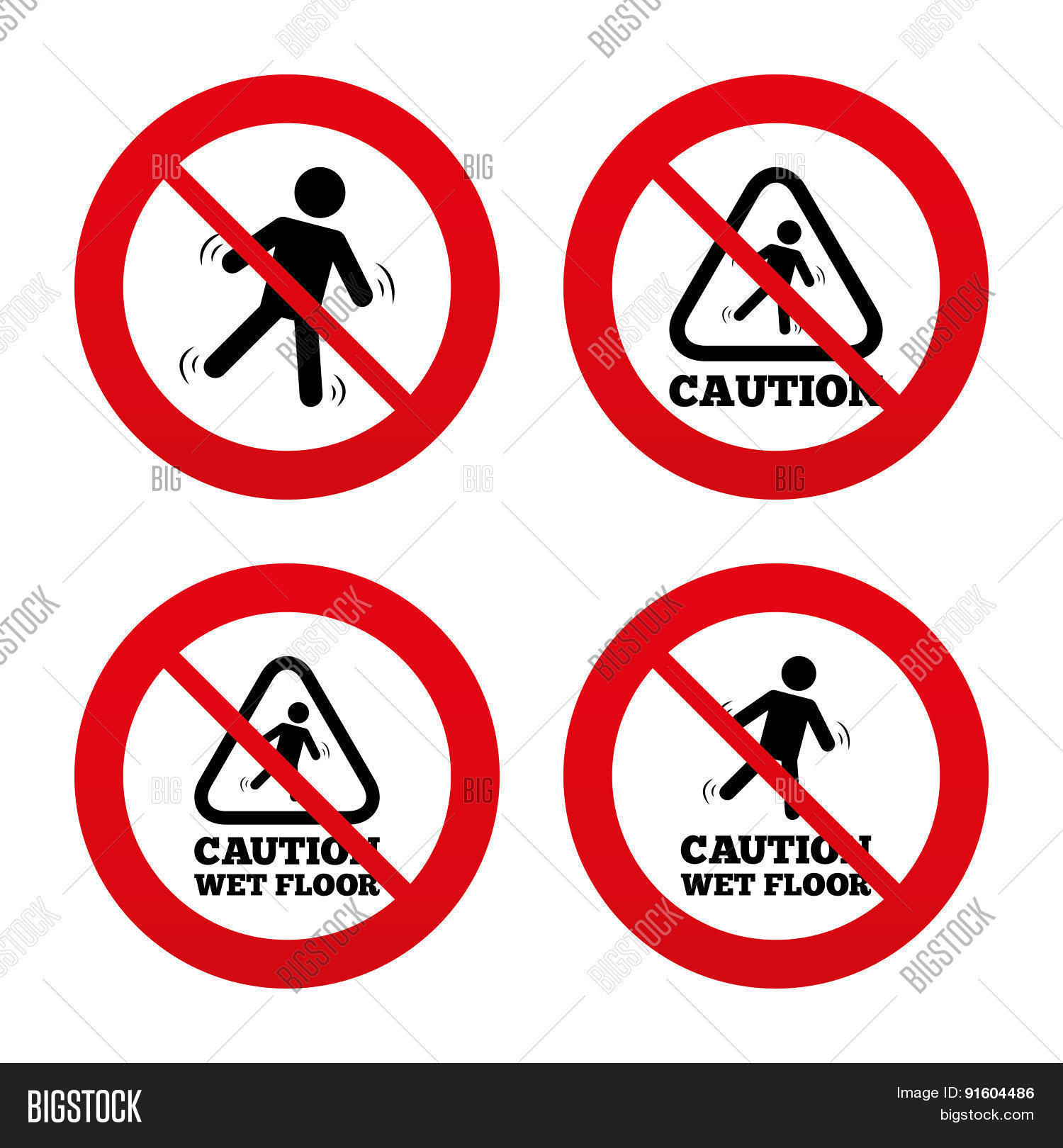 Caution Wet Floor Vector & Photo (Free Trial) | Bigstock