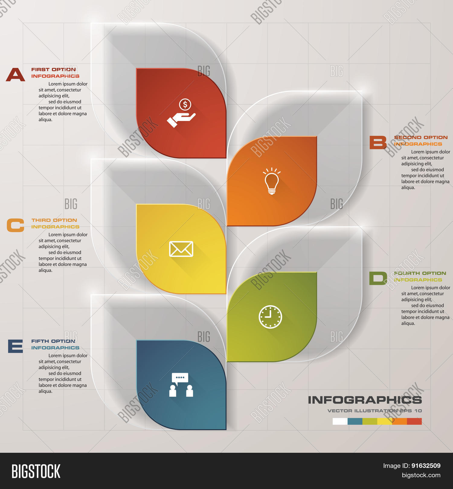 5 Steps Chart Vector & Photo (Free Trial) | Bigstock