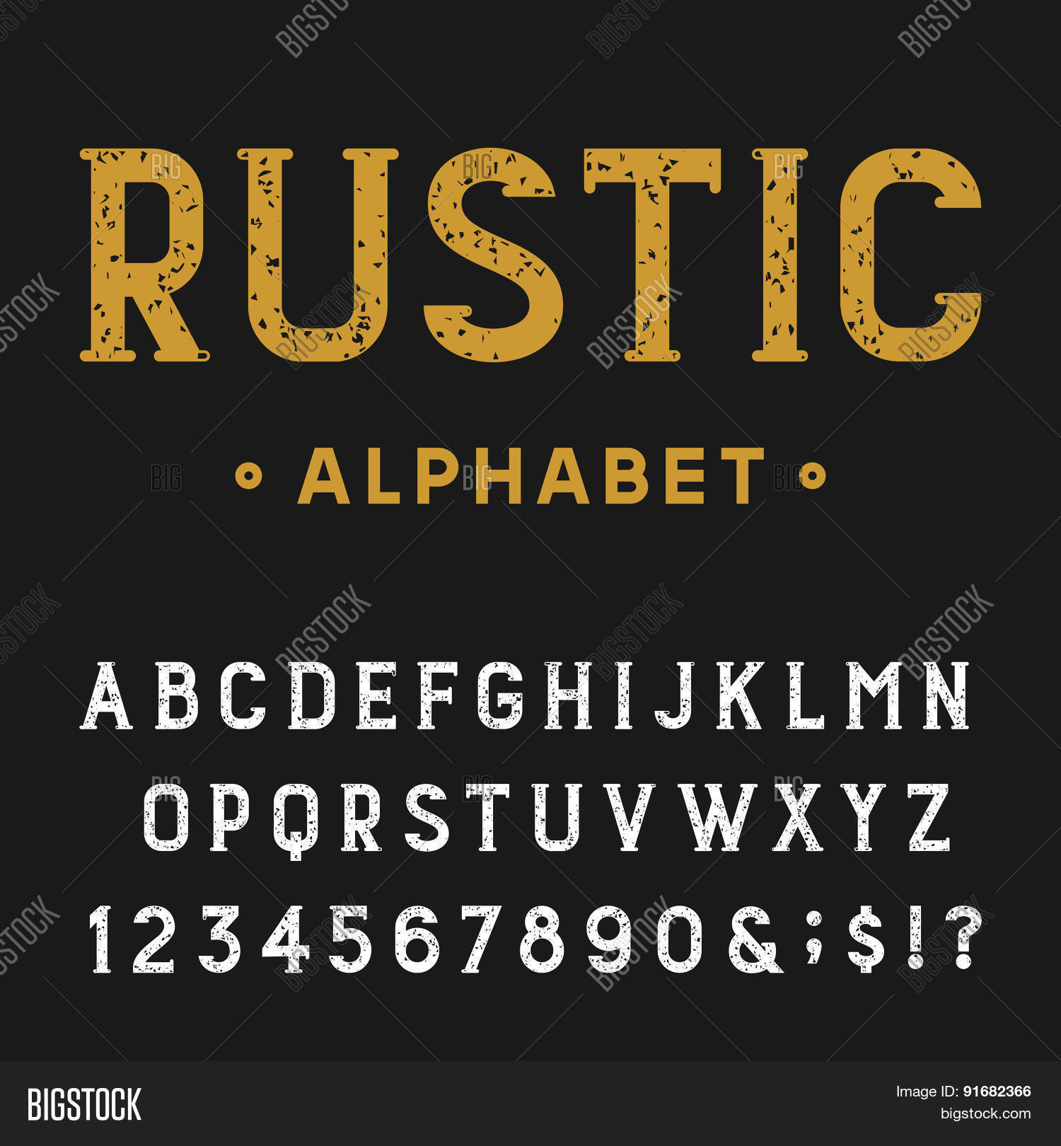 Retro Rustic Alphabet Vector & Photo (Free Trial) | Bigstock