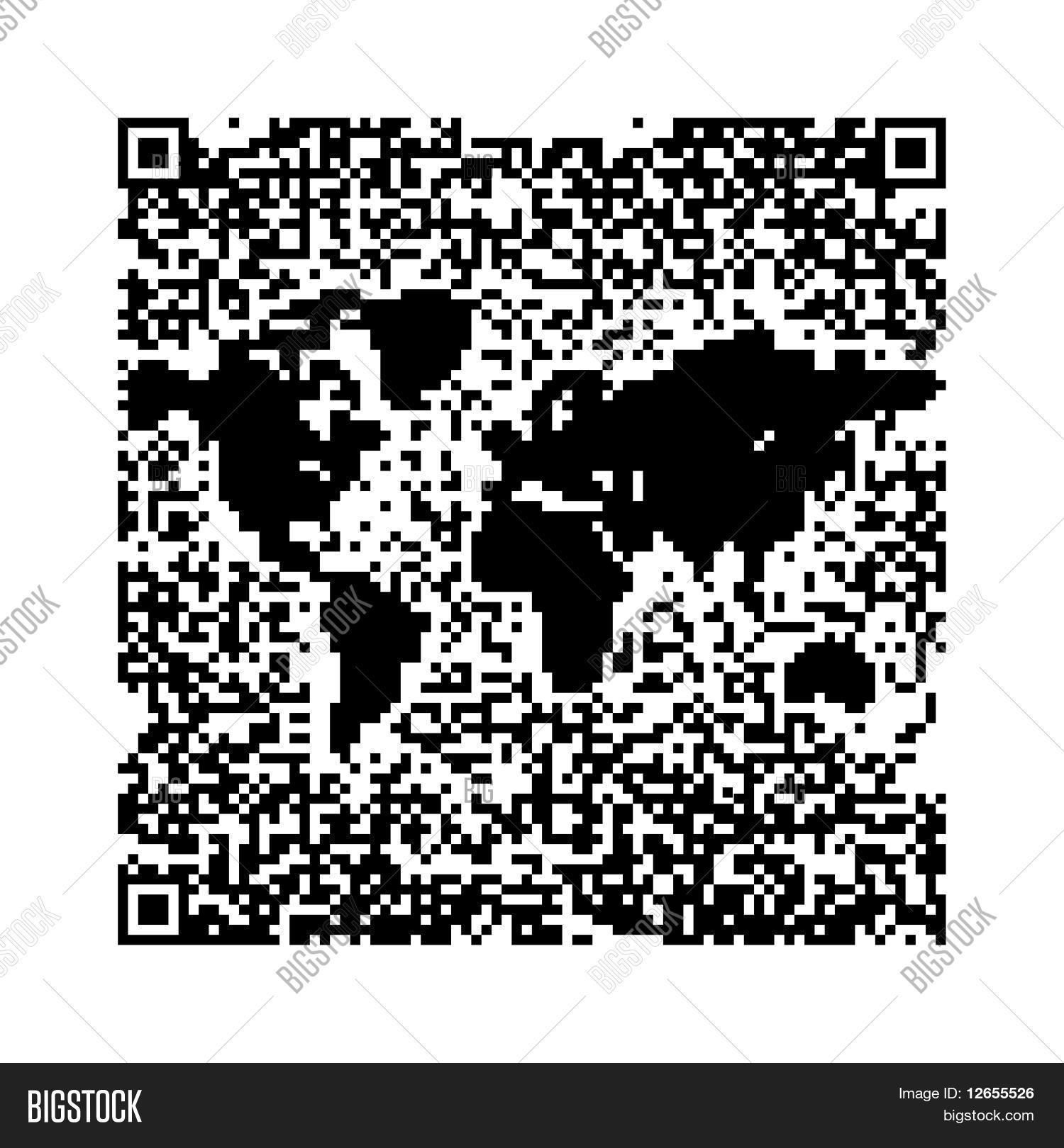 QR Code World Map Image & Photo (Free Trial) | Bigstock