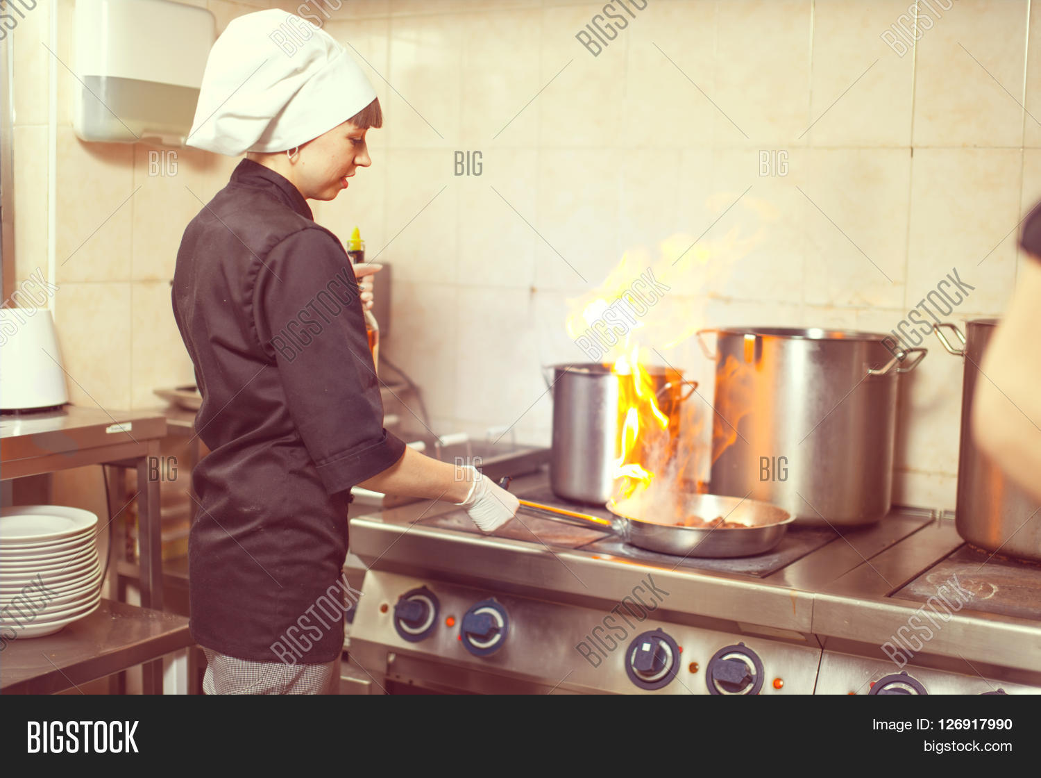 Chef Cooking Fire Image & Photo (Free Trial) | Bigstock