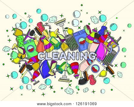 Cleaning Line Art Vector & Photo (Free Trial) | Bigstock