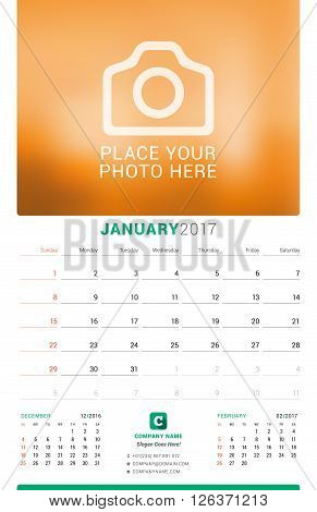January 2017. Wall Vector & Photo (Free Trial) | Bigstock