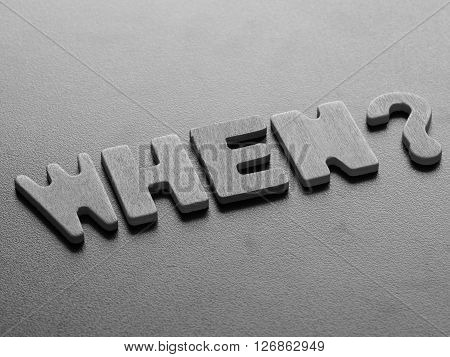 "When" Word Wood. Image & Photo (Free Trial) | Bigstock