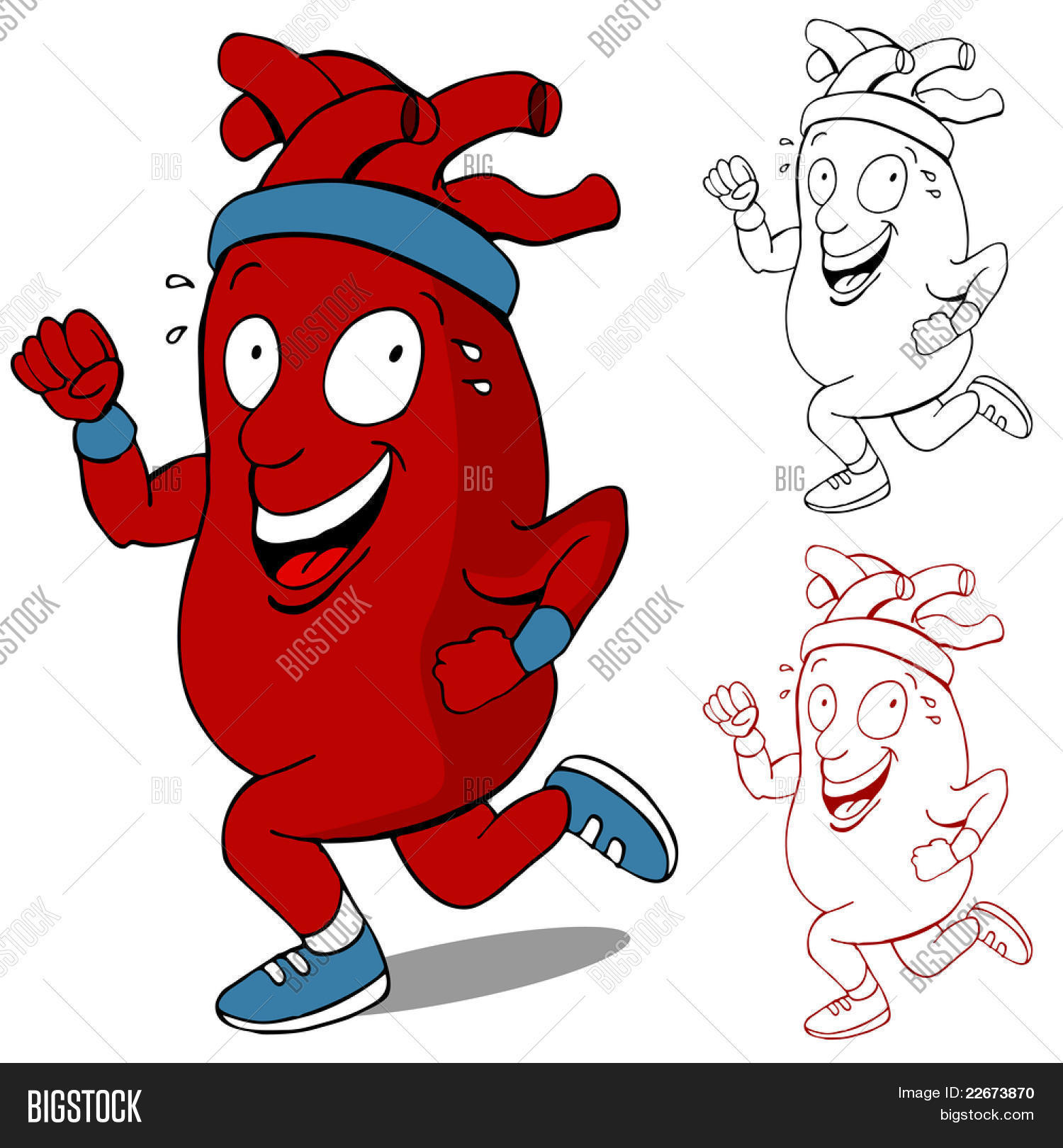 Happy Healthy Heart Cartoon