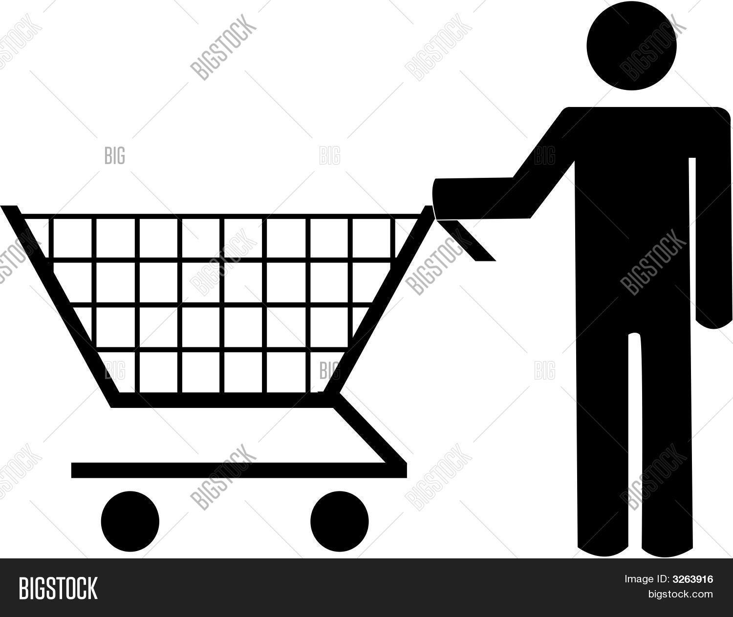 Stick Man Pushing Vector & Photo (Free Trial) | Bigstock