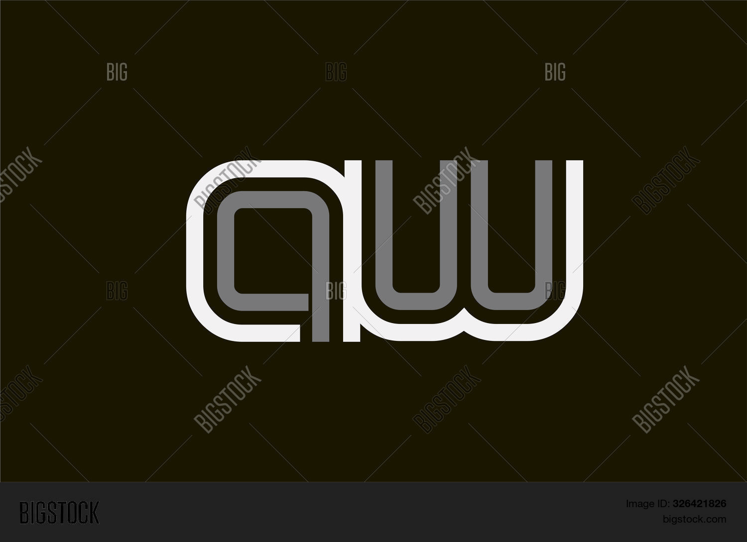 Black White Line Aw W Vector & Photo (Free Trial) | Bigstock