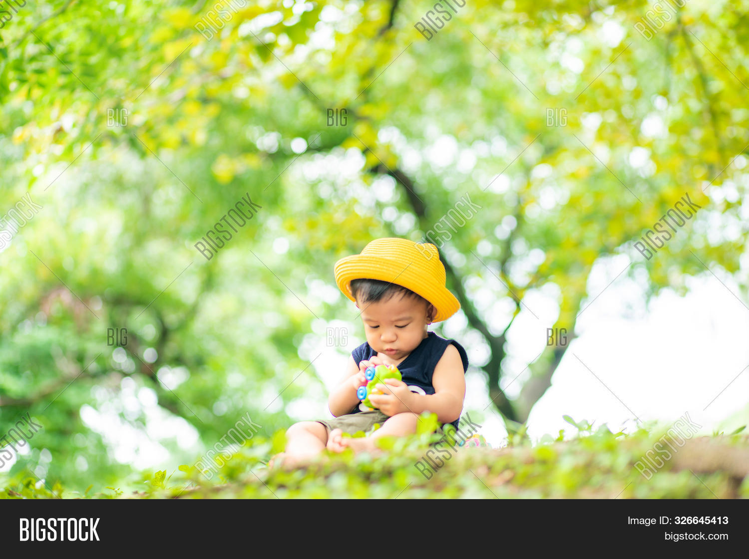 Kid Boy Yellow Hat Image & Photo (Free Trial) | Bigstock
