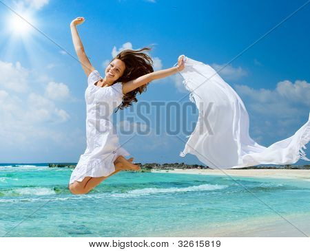 Woman Jumping Into Water Images, Illustrations & Vectors (Free) - Bigstock