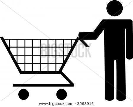 Stick Man Pushing Vector & Photo (Free Trial) | Bigstock