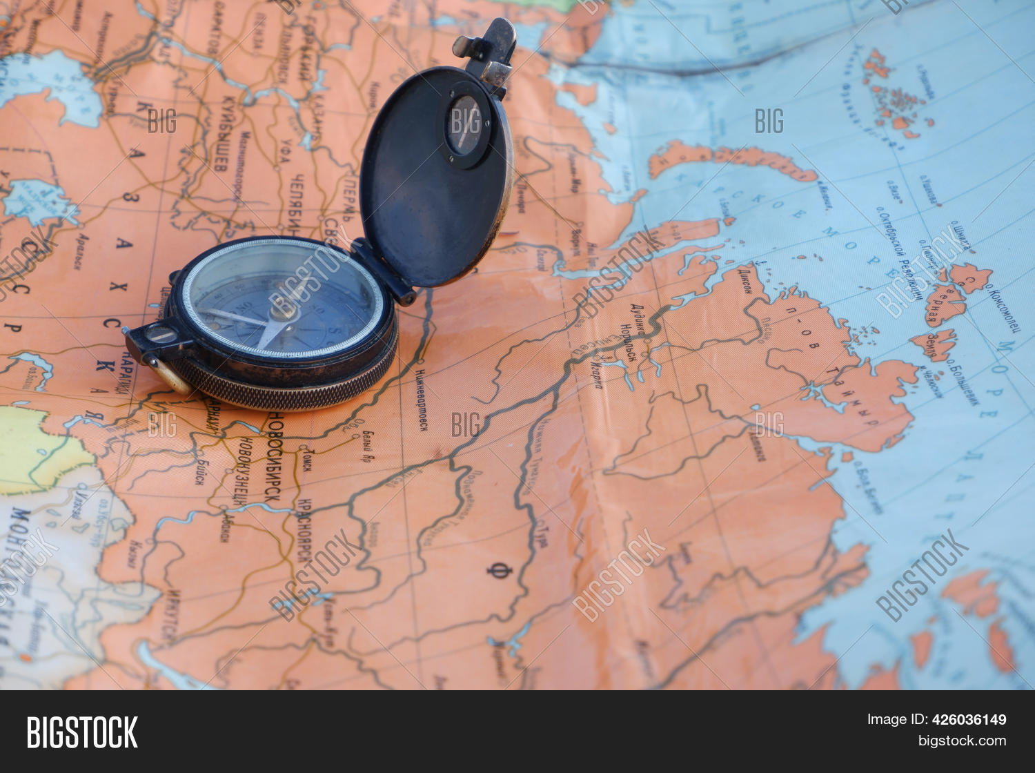 Old Compass On Russian Image & Photo (Free Trial) | Bigstock