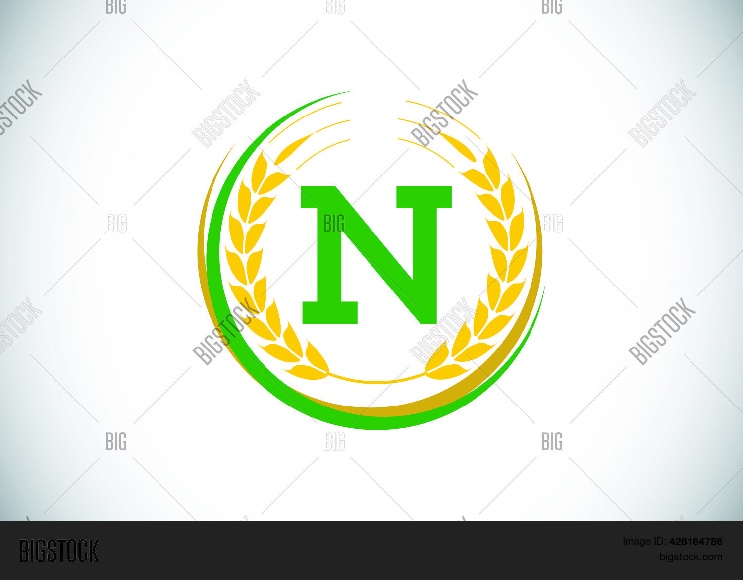 Initial Letter N Sign Vector & Photo (Free Trial) | Bigstock