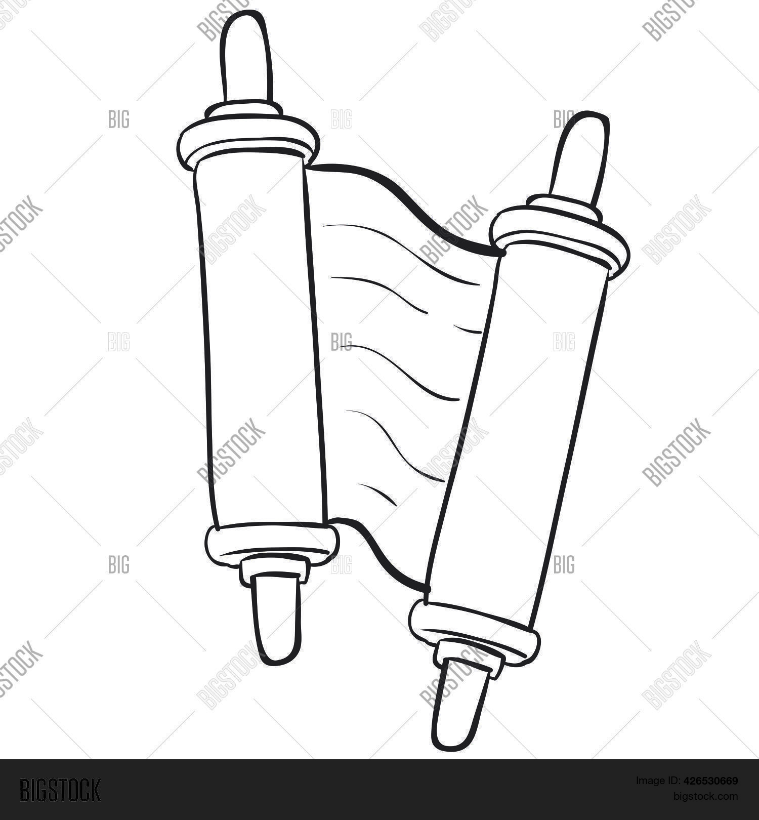 Sketch, Opened Torah Vector & Photo (Free Trial) | Bigstock