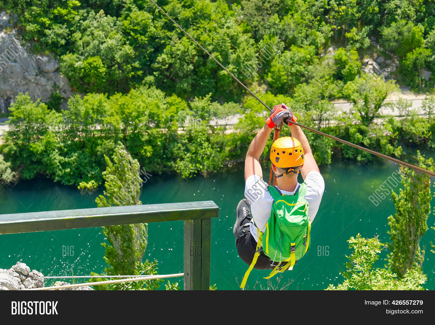 Zip Line, Man Have Image & Photo (Free Trial) | Bigstock