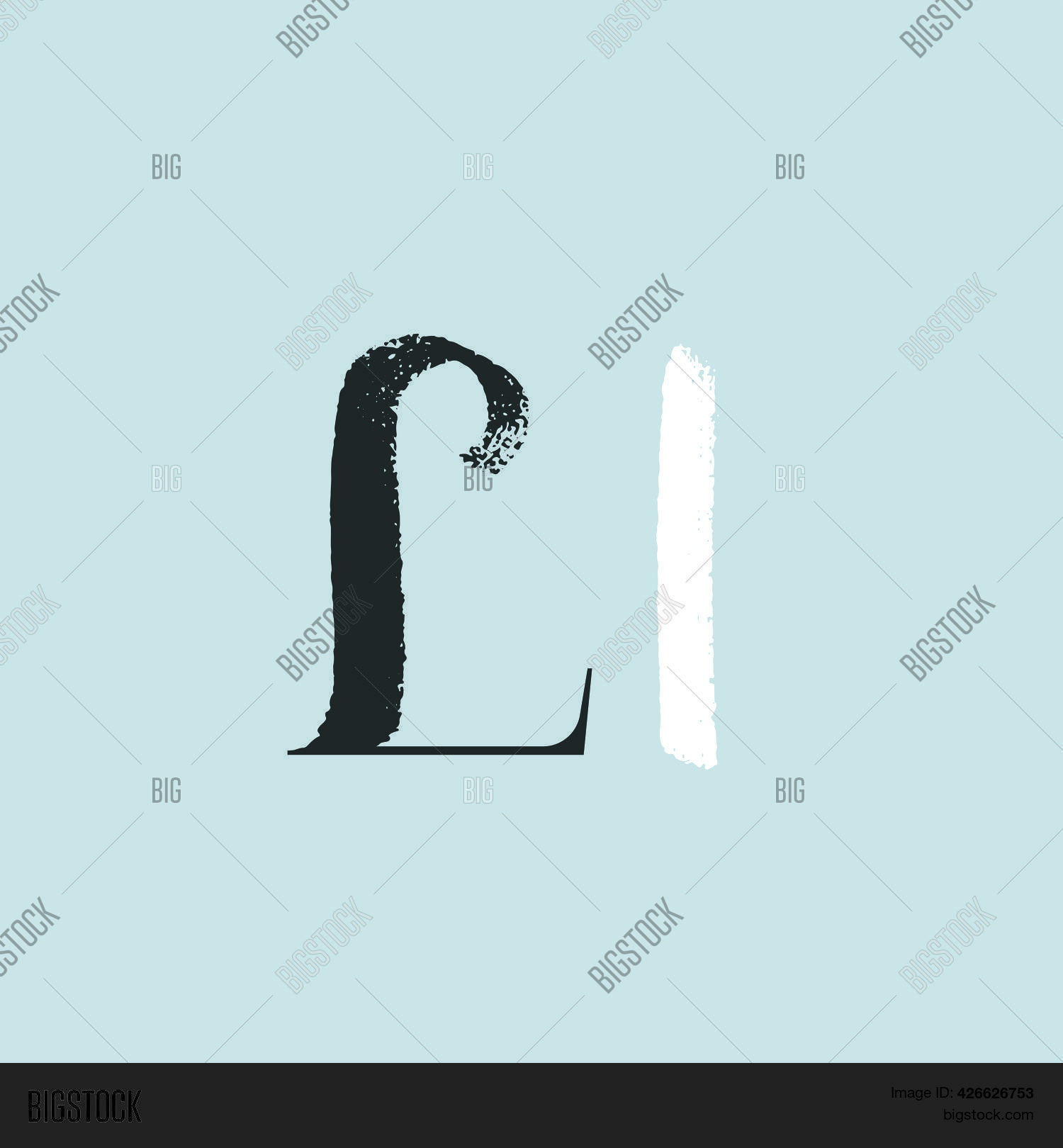 Letter L Dry Brush Vector & Photo (Free Trial) | Bigstock