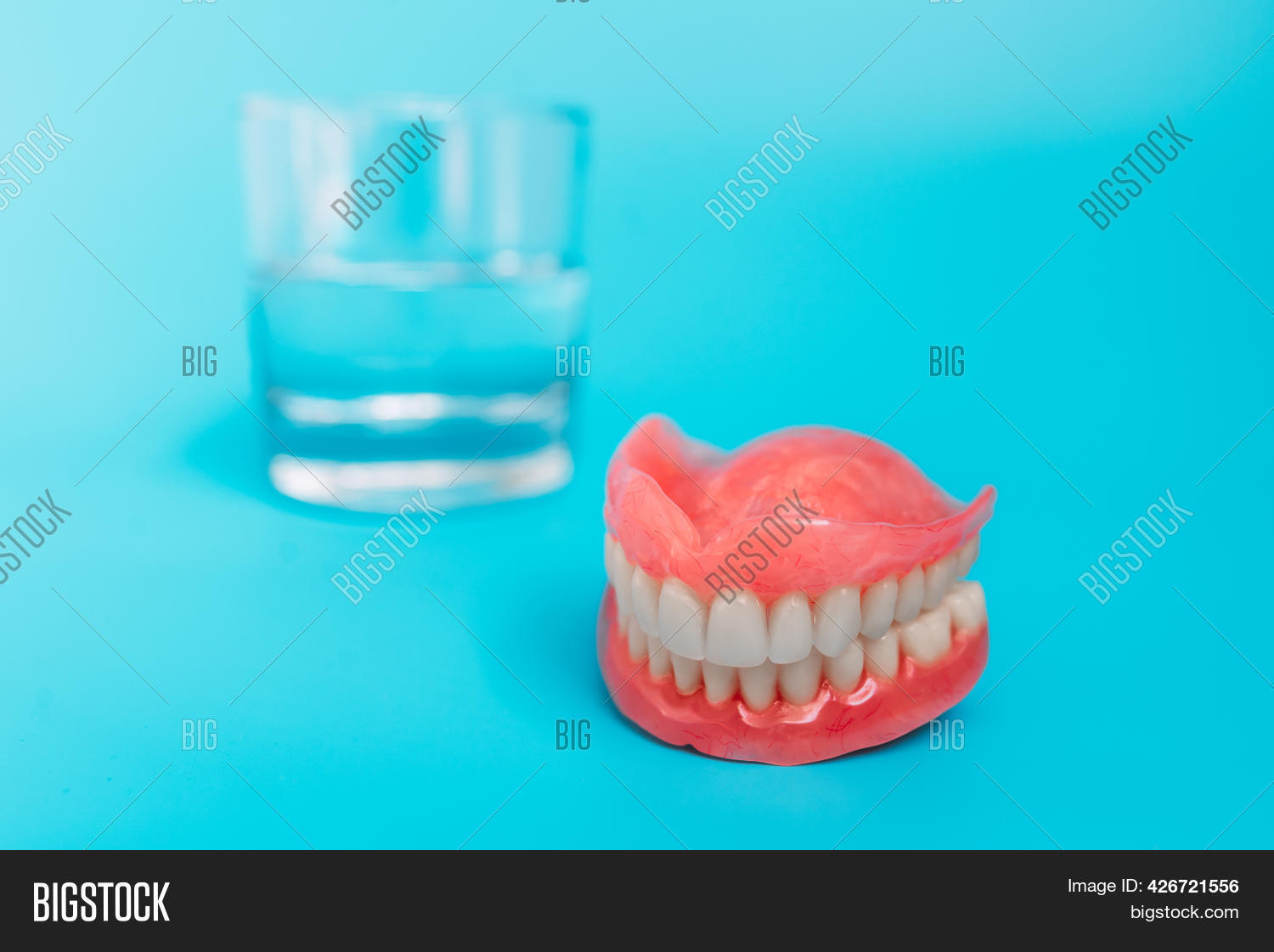 Dentures On Blue Image & Photo (Free Trial) | Bigstock