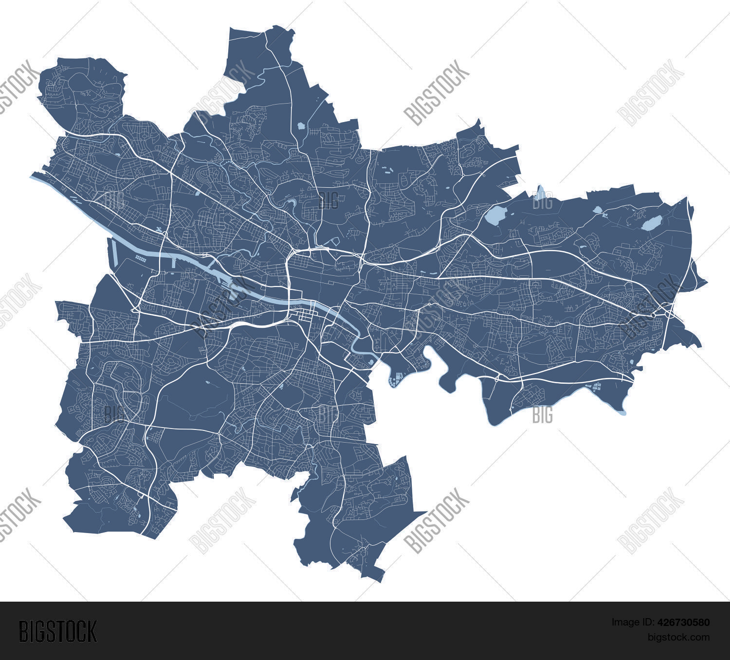 Glasgow Map. Detailed Vector & Photo (Free Trial) | Bigstock