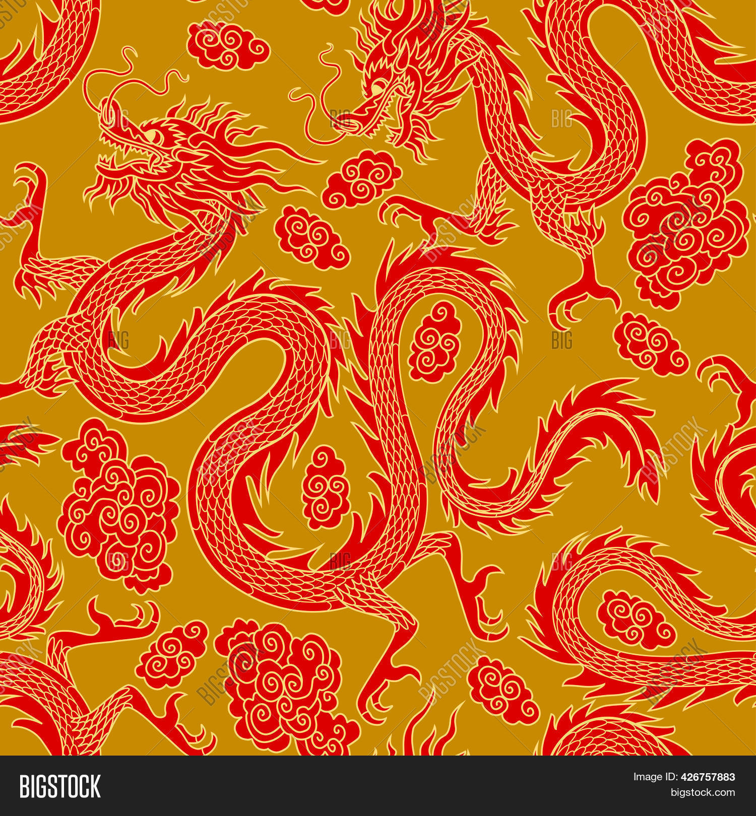 Red Chinese Dragons On Image & Photo (Free Trial) | Bigstock