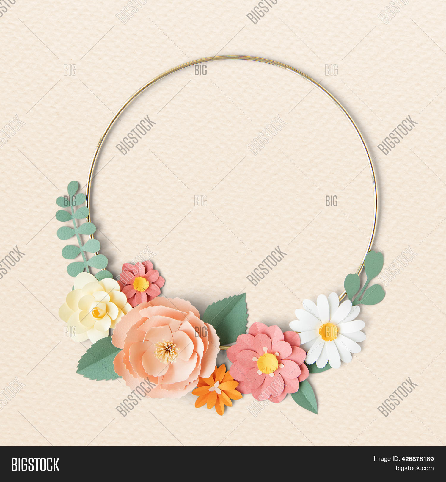 Round Gold Frame Paper Image & Photo (Free Trial) | Bigstock