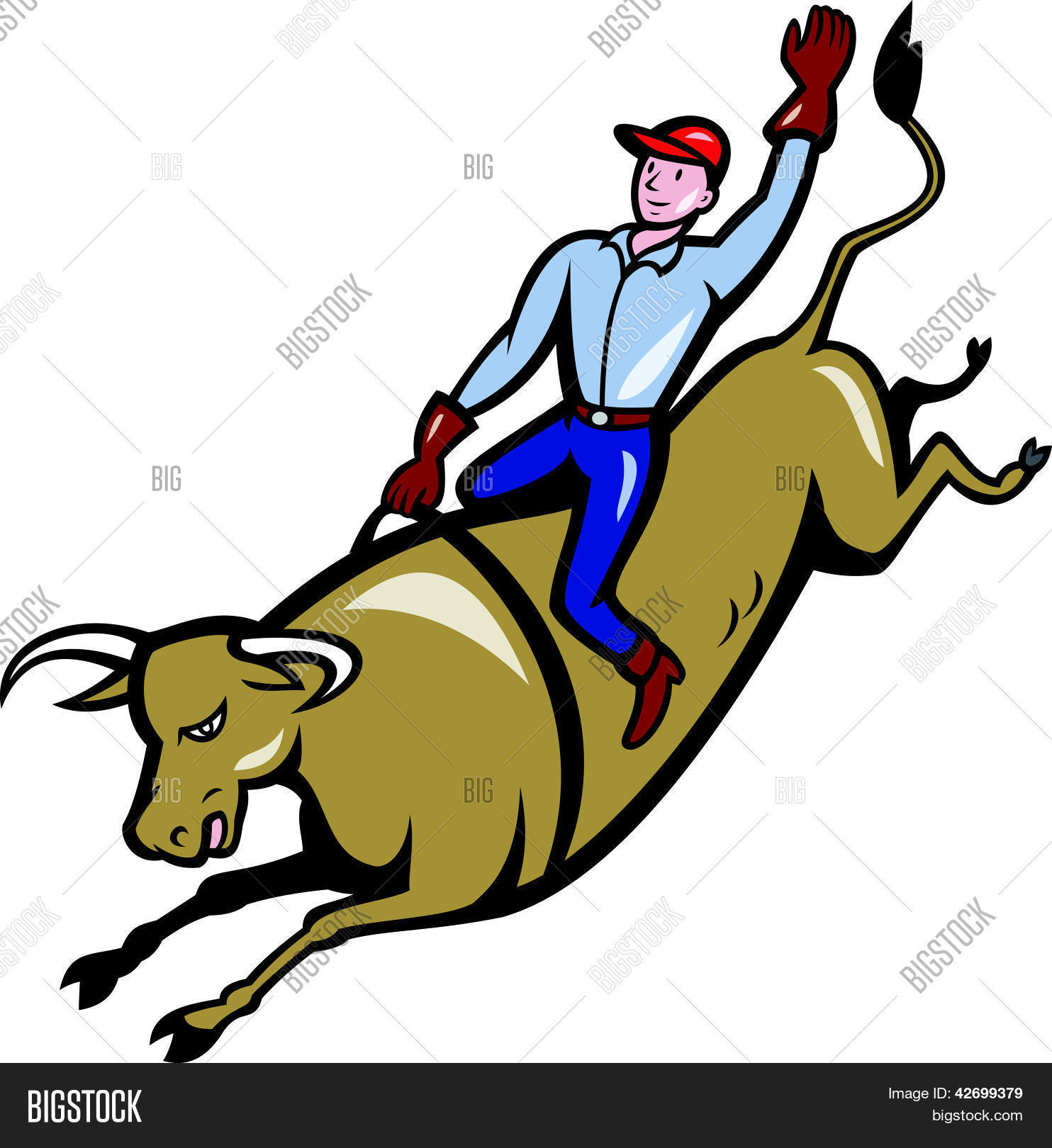 Rodeo Cowboy Bull Vector & Photo (Free Trial) | Bigstock