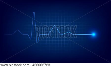 Blue Heart Pulse Vector & Photo (Free Trial) | Bigstock