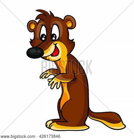 Cute Ferret Character Vector & Photo (Free Trial) | Bigstock