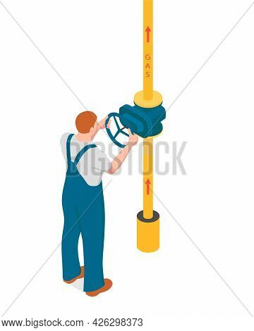 Man Turning Valve Gas Vector & Photo (Free Trial) | Bigstock