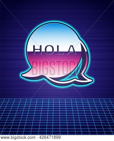Retro Style Hola Icon Vector & Photo (Free Trial) | Bigstock