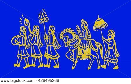 Indian Wedding Baraat Clipart