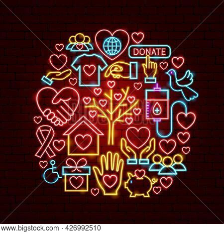 Donation Charity Neon Vector & Photo (Free Trial) | Bigstock