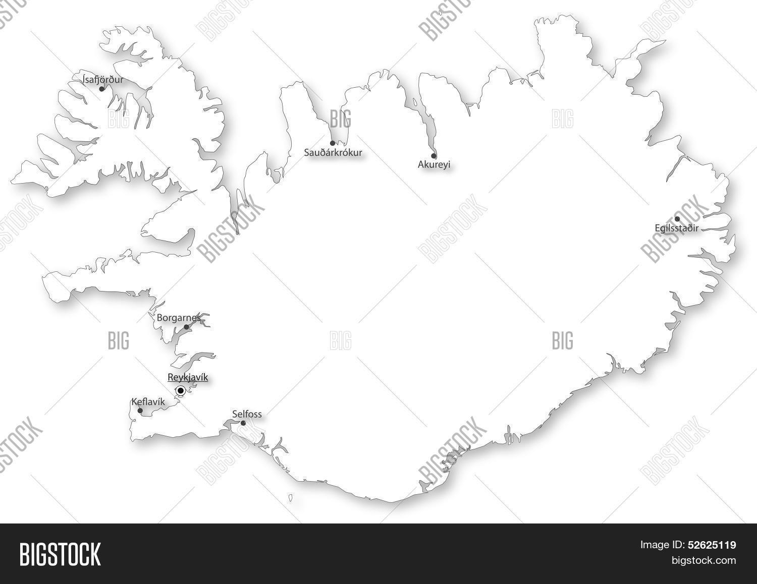 Vector Map Iceland Vector & Photo (Free Trial) | Bigstock