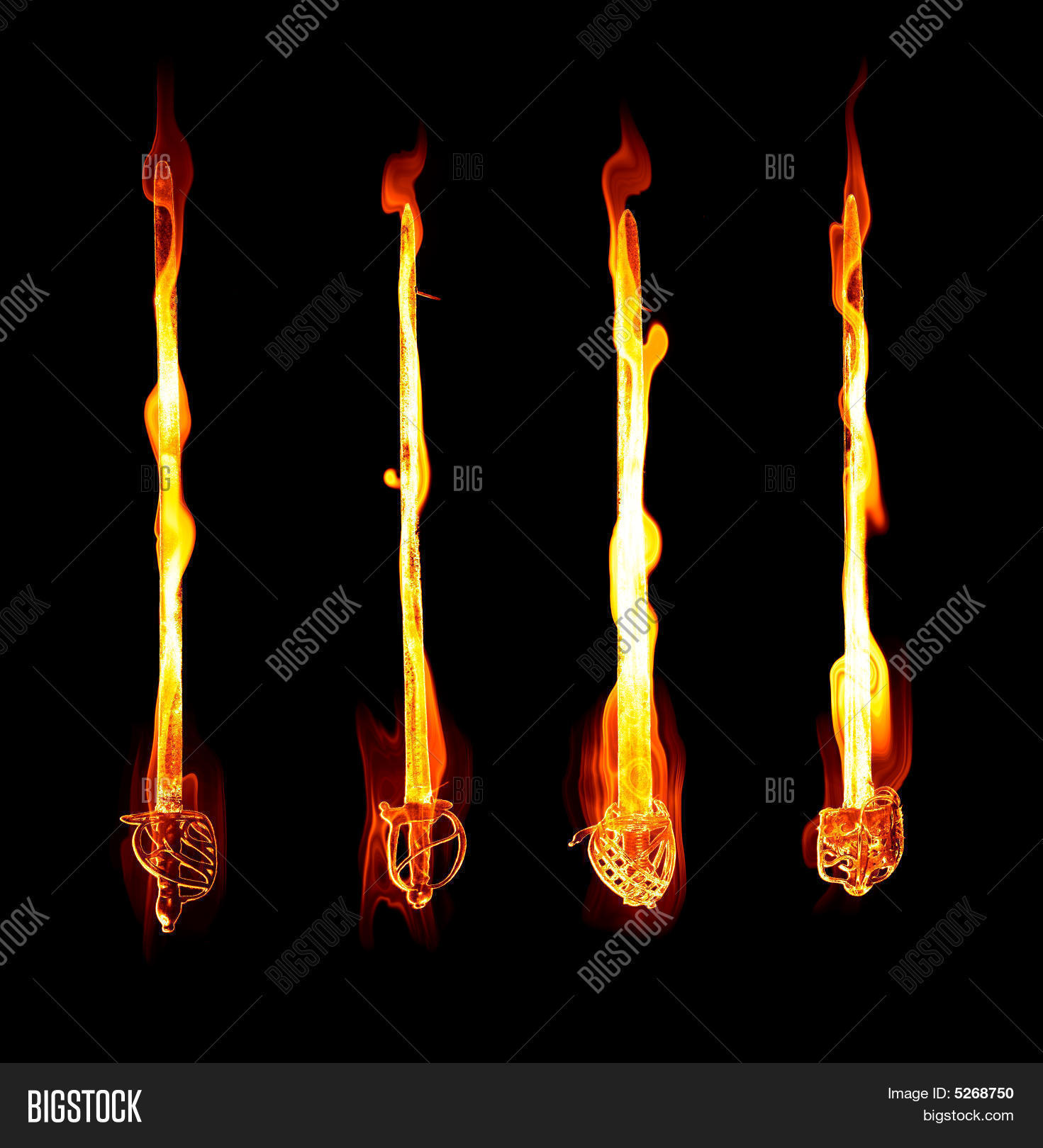 Flaming Fiery Swords Image & Photo (Free Trial) | Bigstock
