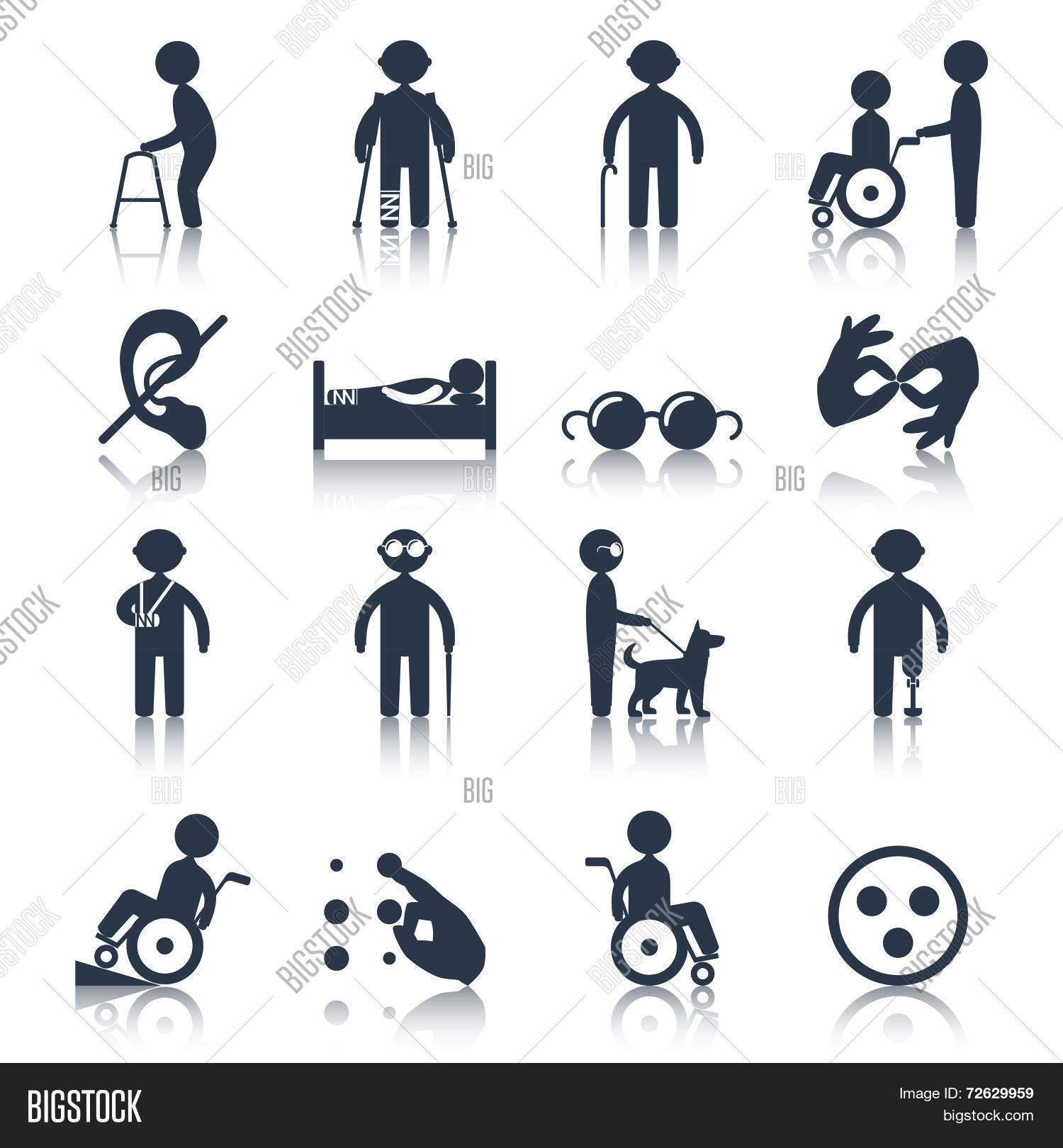 Disabled Icons Set Vector & Photo (Free Trial) | Bigstock