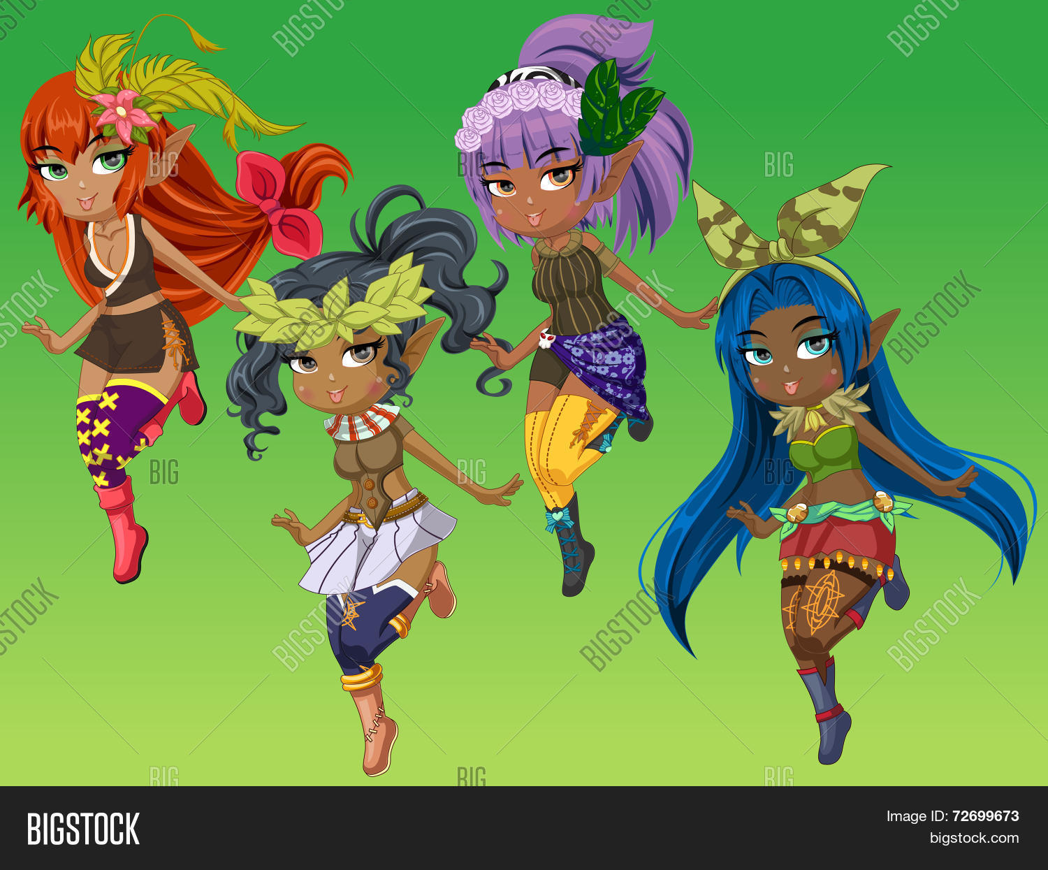 Cute Nymphs Cartoon Vector & Photo (Free Trial) | Bigstock