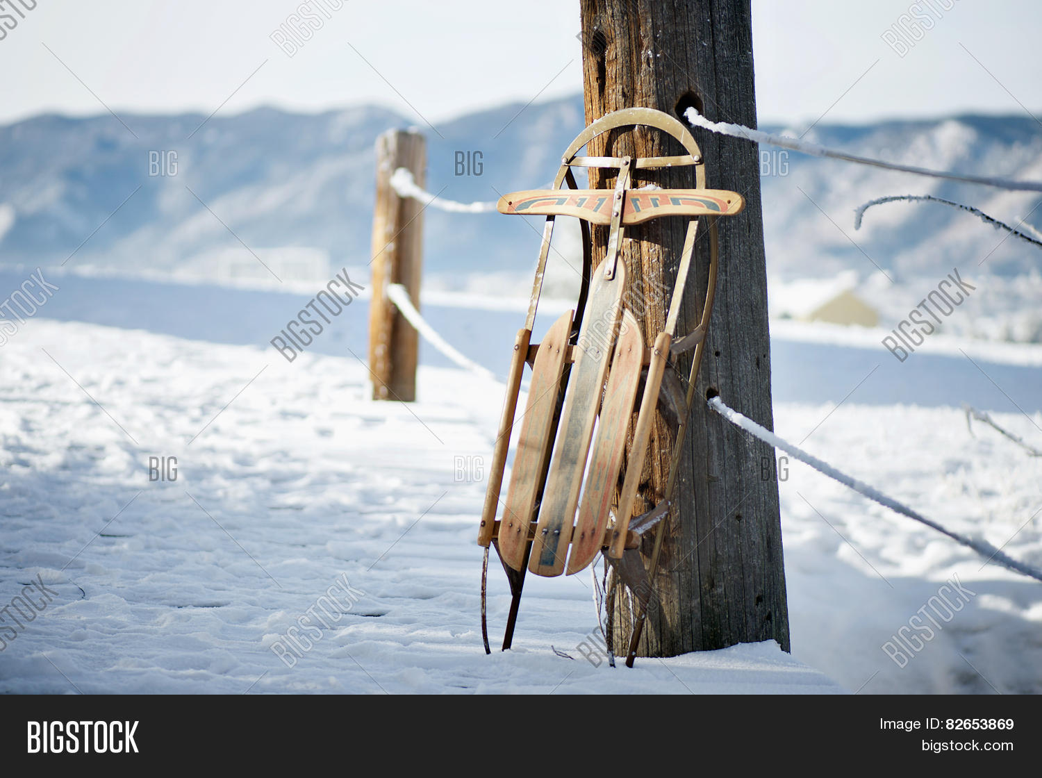 Vintage Sled Snow Image & Photo (Free Trial) | Bigstock