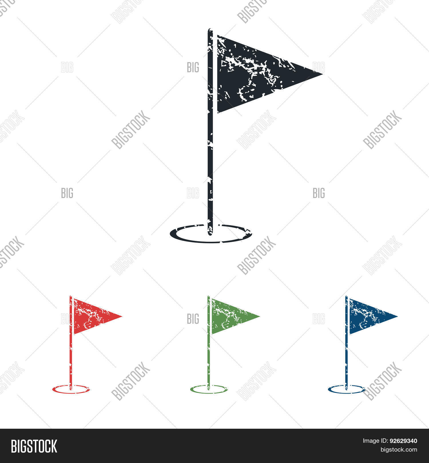 Flagstick Grunge Icon Vector & Photo (Free Trial) | Bigstock
