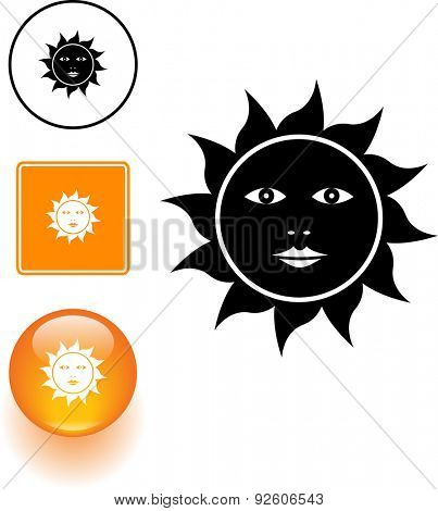 Sun Face Symbol Sign Vector & Photo (Free Trial) | Bigstock